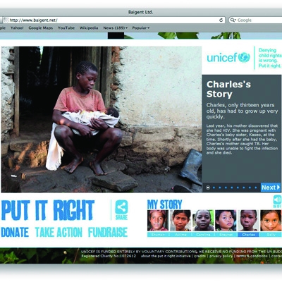 Baigent Digital has designed a microsite for Unicef campaign Put It Right - Design Week