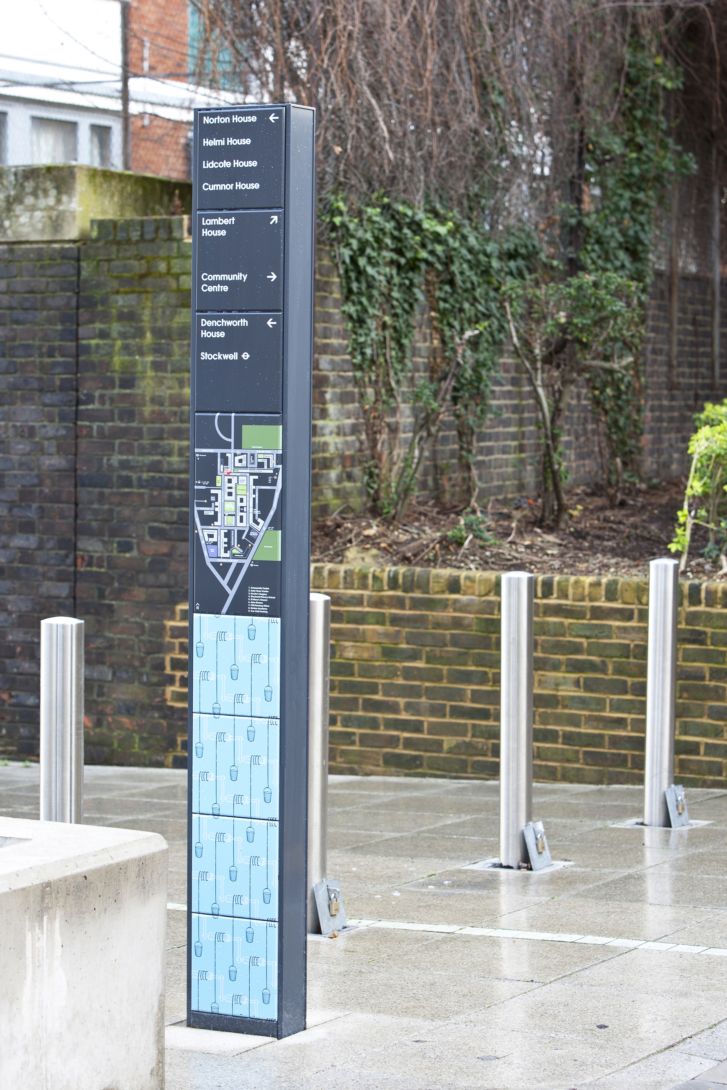 Tiled wayfinding for a London estate, by Hat-Trick Design - Design Week