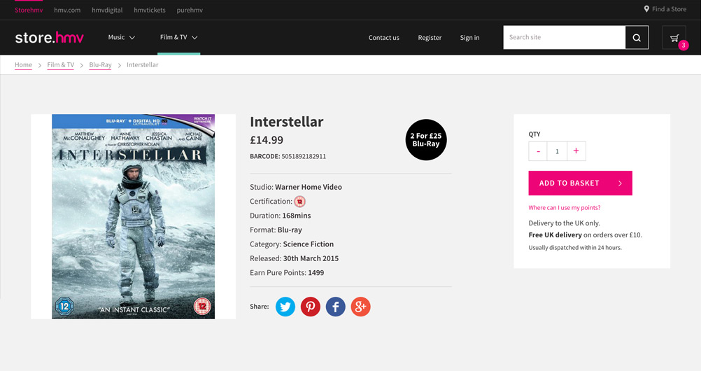 HMV bounces back with new ecommerce website - Design Week