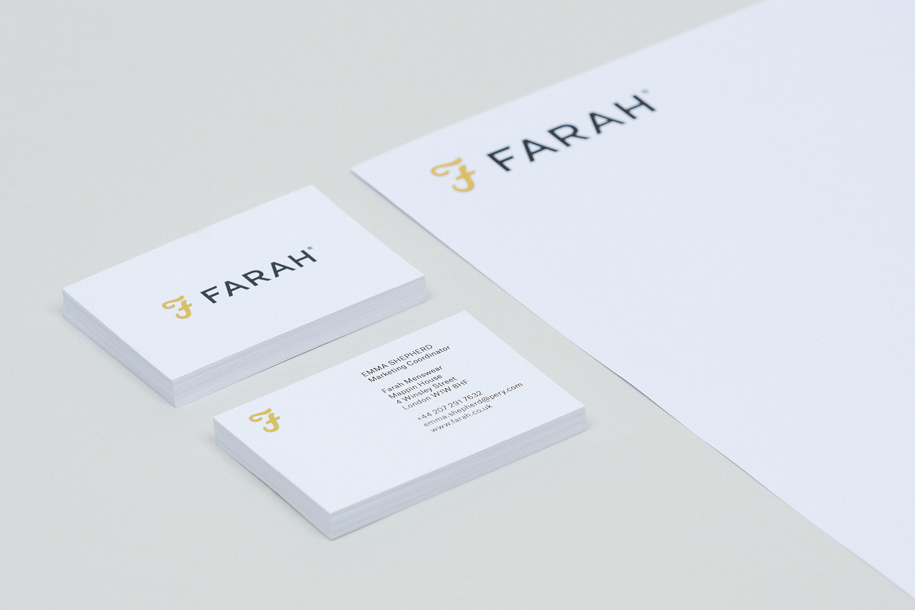 Farah menswear brand rolls out new minimal logo - Design Week