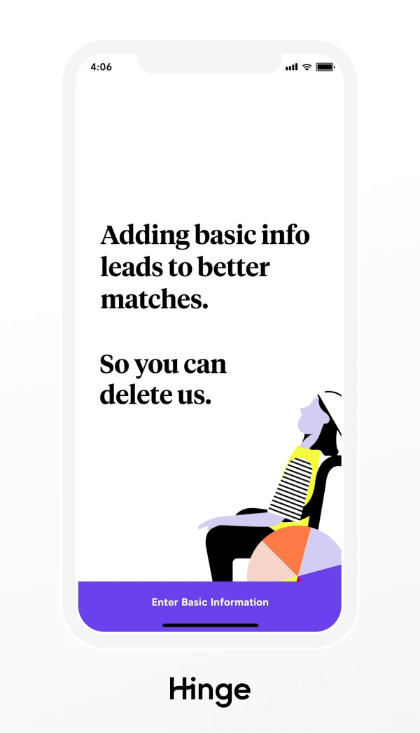 Hinge redesigns to get people to delete their dating apps - Design Week