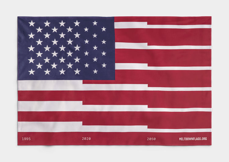 This flag project uses data to highlight danger of “glacier extinction ...