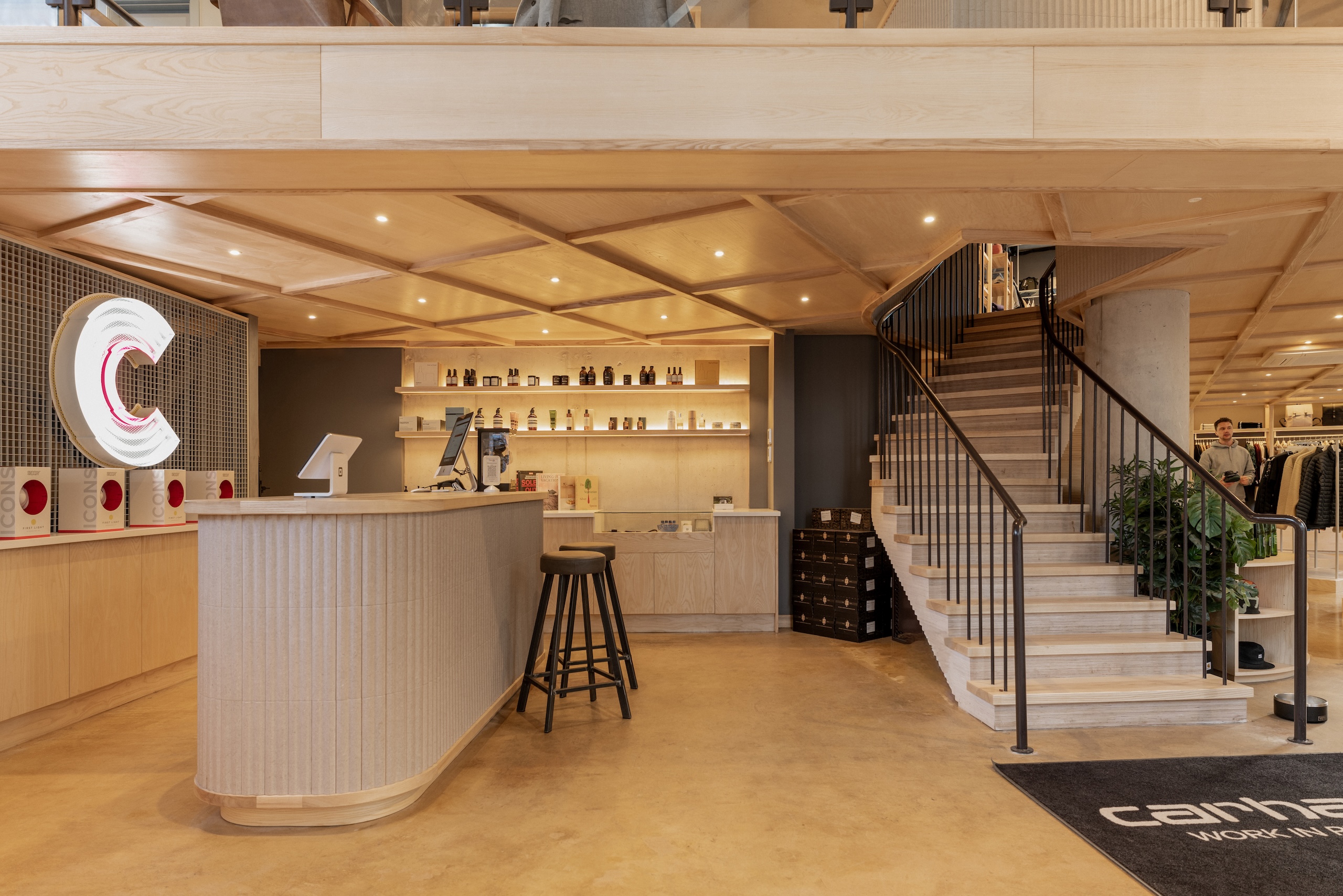 Cash desk becomes kitchen island in new Cream Store - Design Week